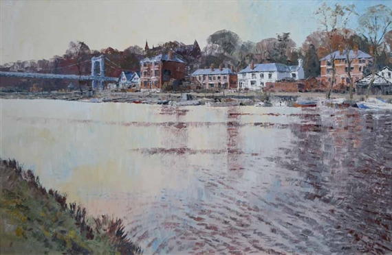 Kim Mosley | Suspension Bridge at the Groves in Chester | MutualArt