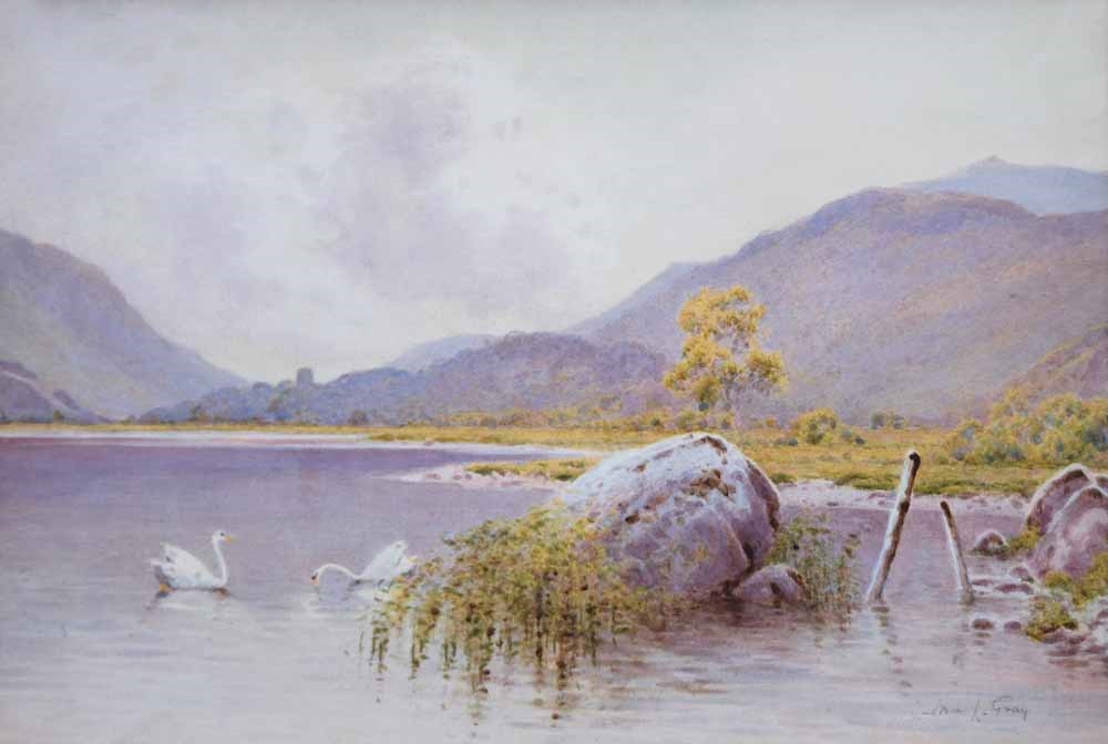 John Abernethy Lynas Gray | A Grey Day, Dolbadarn Tower and Snowdon ...