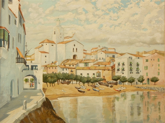 Guy Marson | Mediterranean Fishing Village (1966) | MutualArt