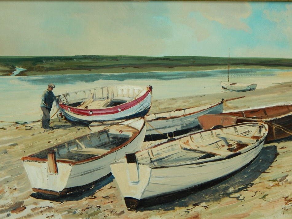 Jason Partner | Boats Along the Creek Blakeney Norfolk (1964) | MutualArt