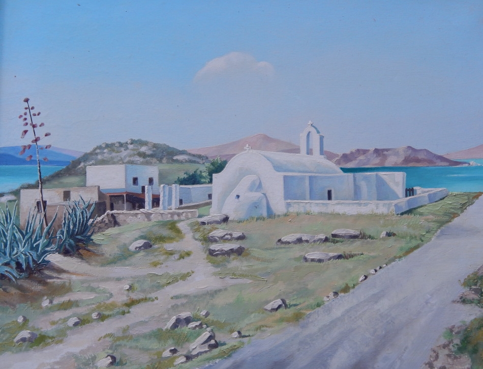 Guy Marson | Mediterranean Church Seascape (1967) | MutualArt