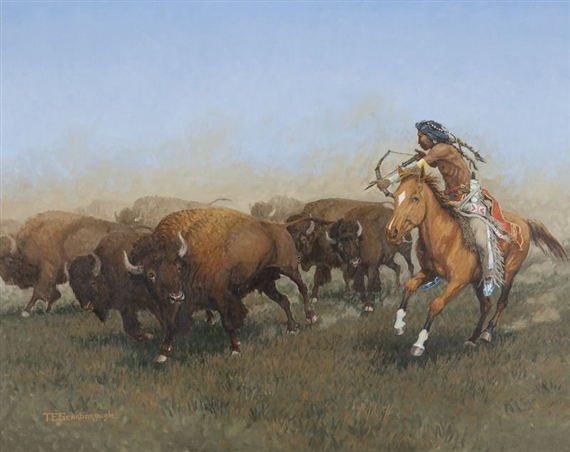 T.E. Scarborough | Cheyenne Buffalo Hunt | MutualArt