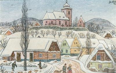 Josef Lada | Winter in the Village (1942) | MutualArt