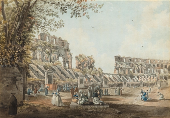 Louis Ducros | Vue de L'interieur du Colisée (Circa 1780) | MutualArt