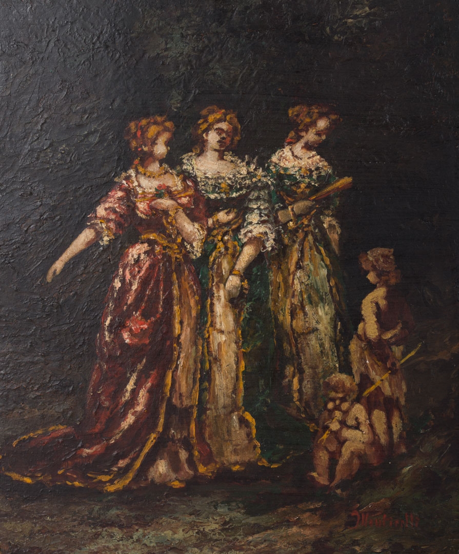 Adolphe Joseph Thomas Monticelli | An Elegant Conversation | MutualArt