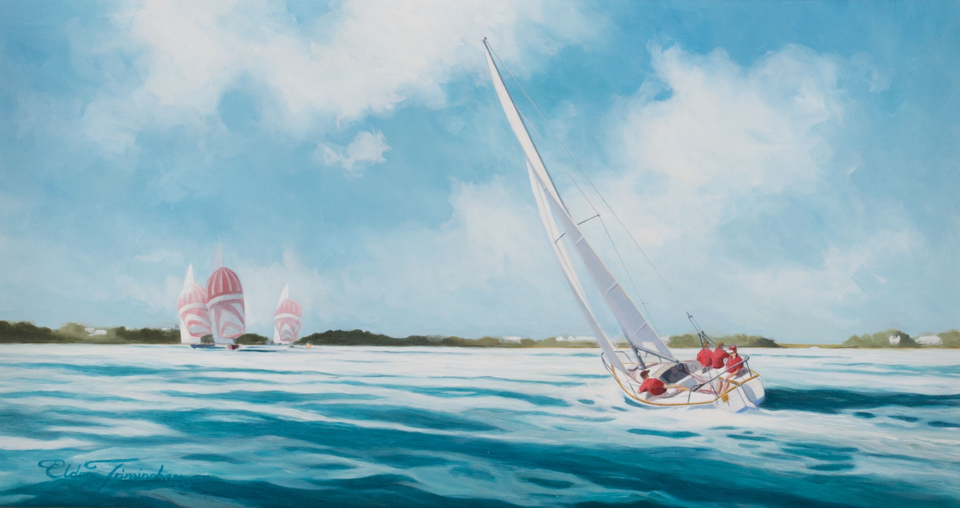 Eldon Trimingham III | Sailboats Off Coast | MutualArt