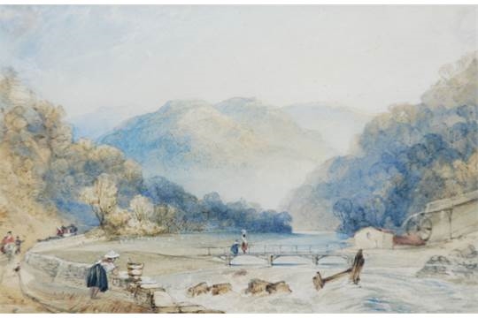 Anthony Vandyke Copley Fielding | Mountainous landscape with river ...