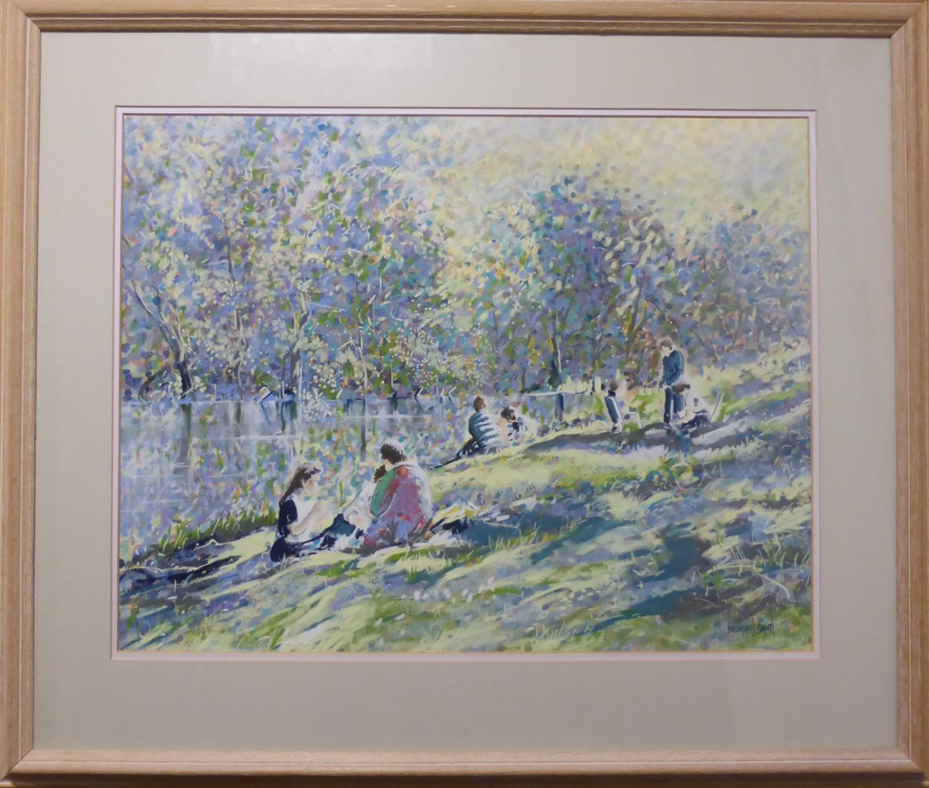 Tony Brummell Smith | Seated Figures on Lakeside (1989) | MutualArt