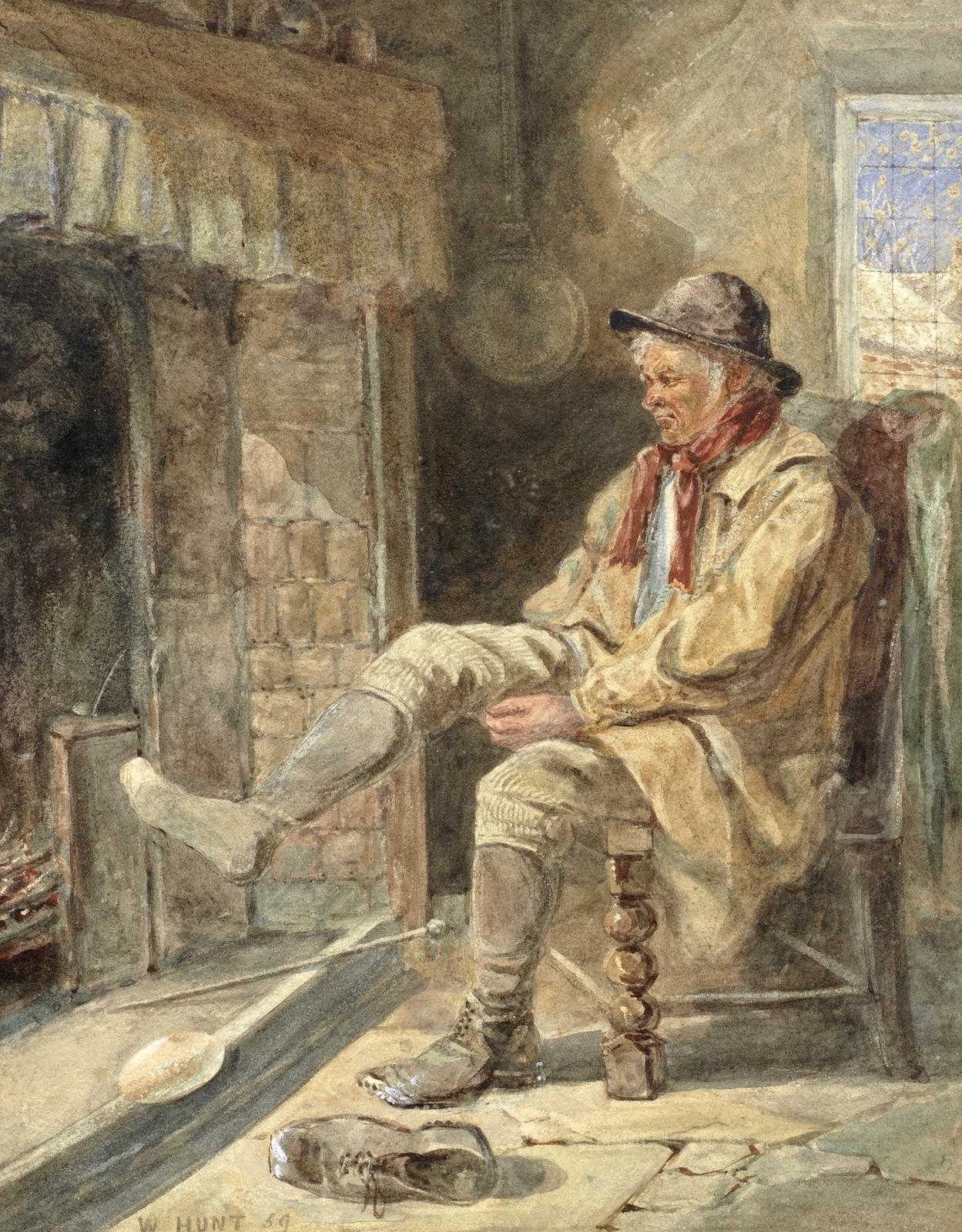 William Henry Hunt | By the fireside (1859) | MutualArt