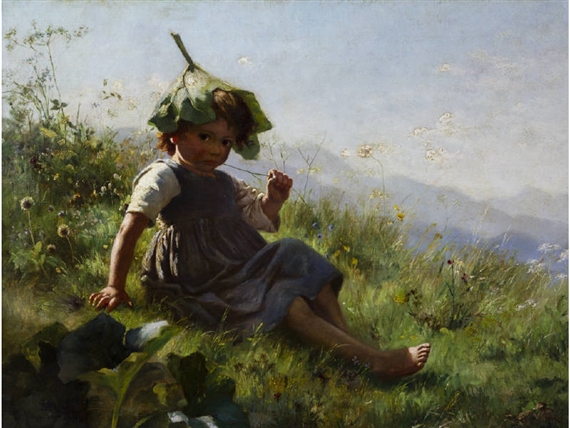 Marie Wunsch | Girl wearing lily pad hat | MutualArt