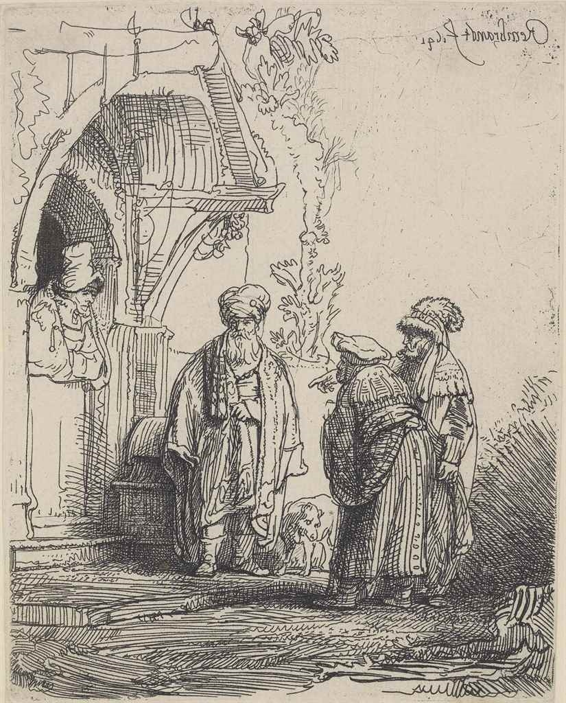 Rembrandt van Rijn | The Strolling Musicians (Circa 1635) | MutualArt