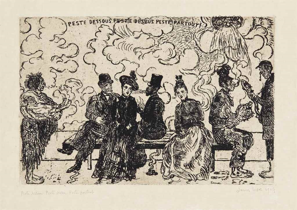 James Ensor | Peste dessous, Peste dessus, Peste partout (1904) | MutualArt
