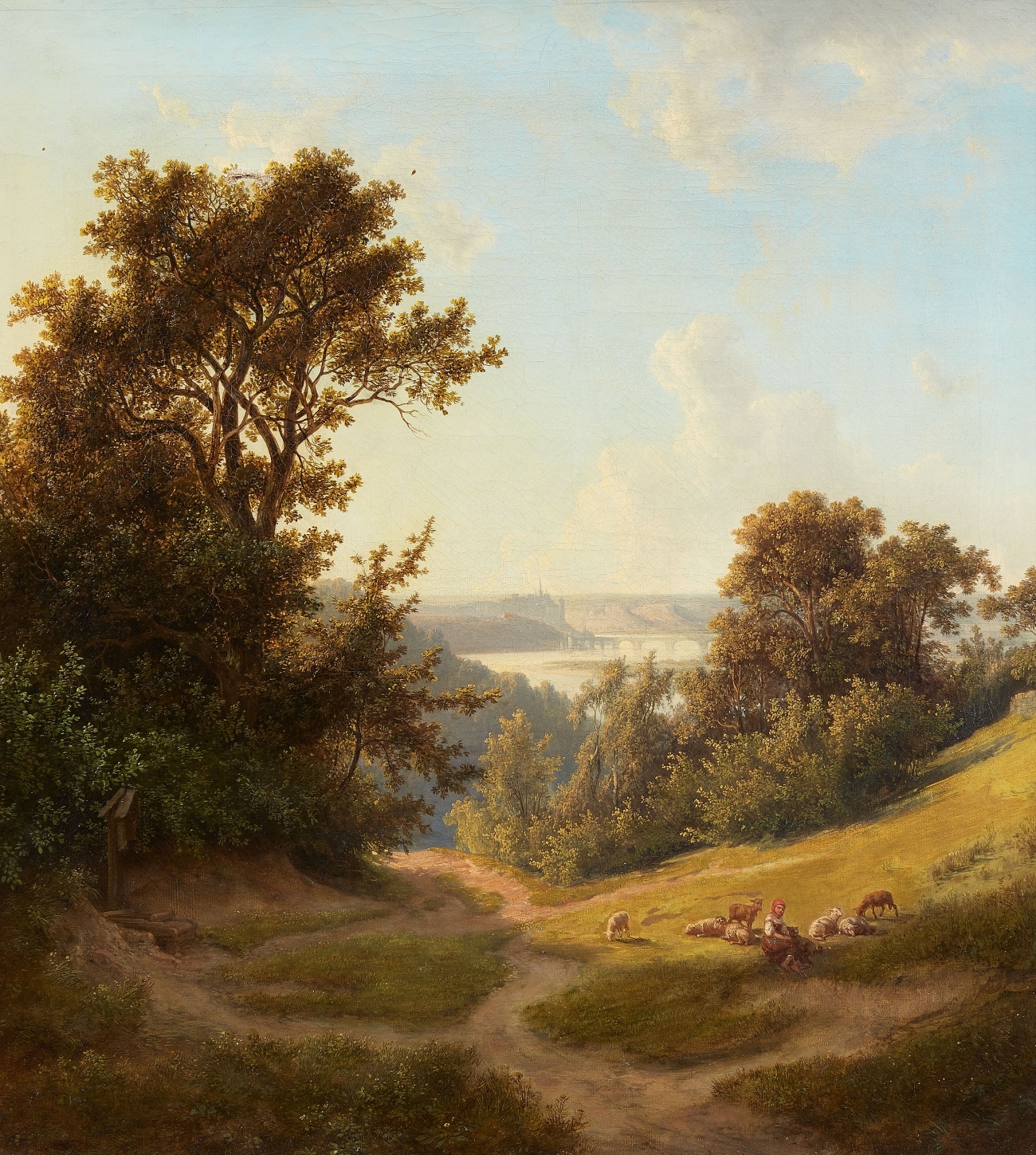 Friedrich Otto Georgi | Elb Landscape with a View of Meissen and the ...