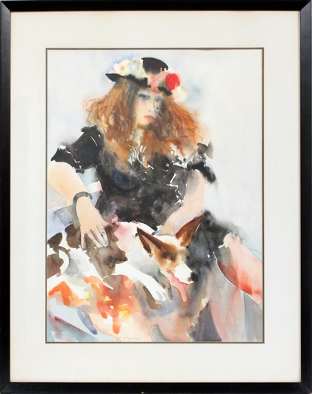 Richard Jerzy | PORTRAIT, SEATED LADY | MutualArt