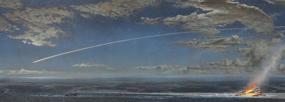 Tim Storrier | Over the Night Road (Flame & Line) | MutualArt