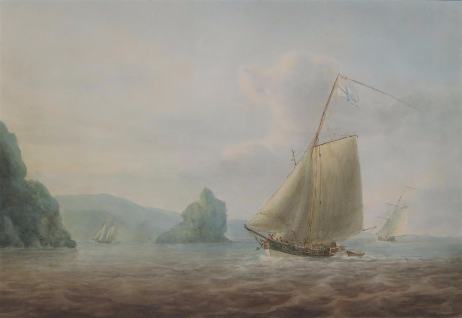 Nicholas Pocock | Shipping off the coast (1792) | MutualArt
