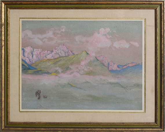 D. Mackenzie | MOTHER BEAR AND CUBS IN THE ROCKIES | MutualArt