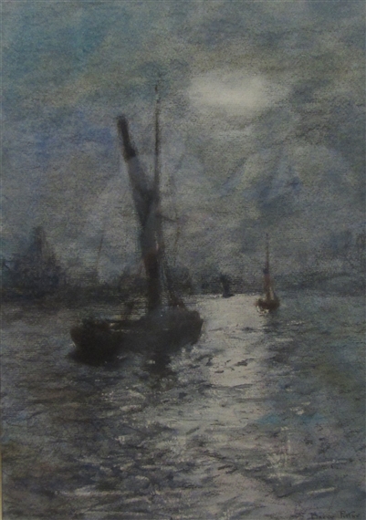 J. F. Barry Pittar | Sailing Boats by Moonlight | MutualArt