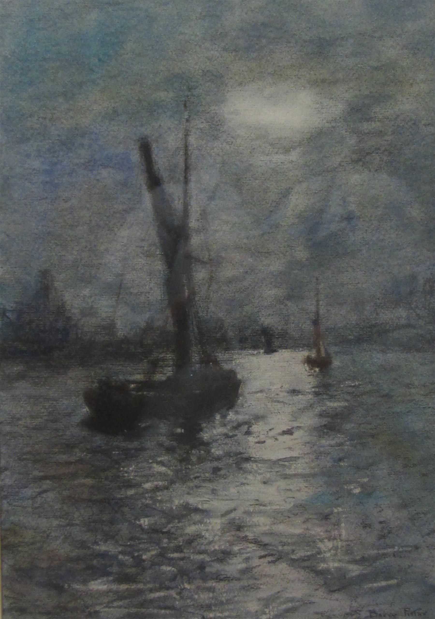 J. F. Barry Pittar | Sailing Boats by Moonlight | MutualArt