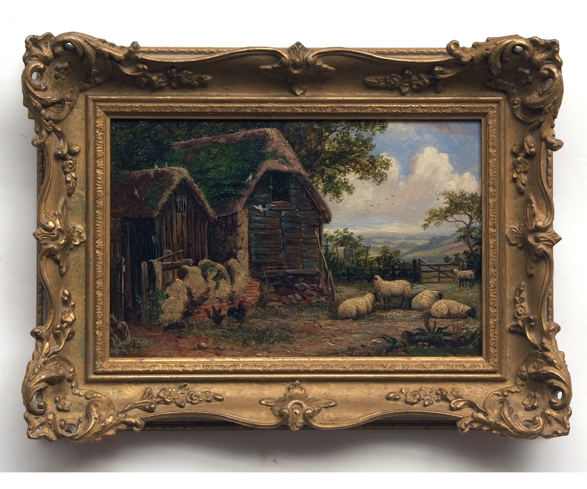 Arthur H. Davis | Farmstead with Sheep and Chickens | MutualArt