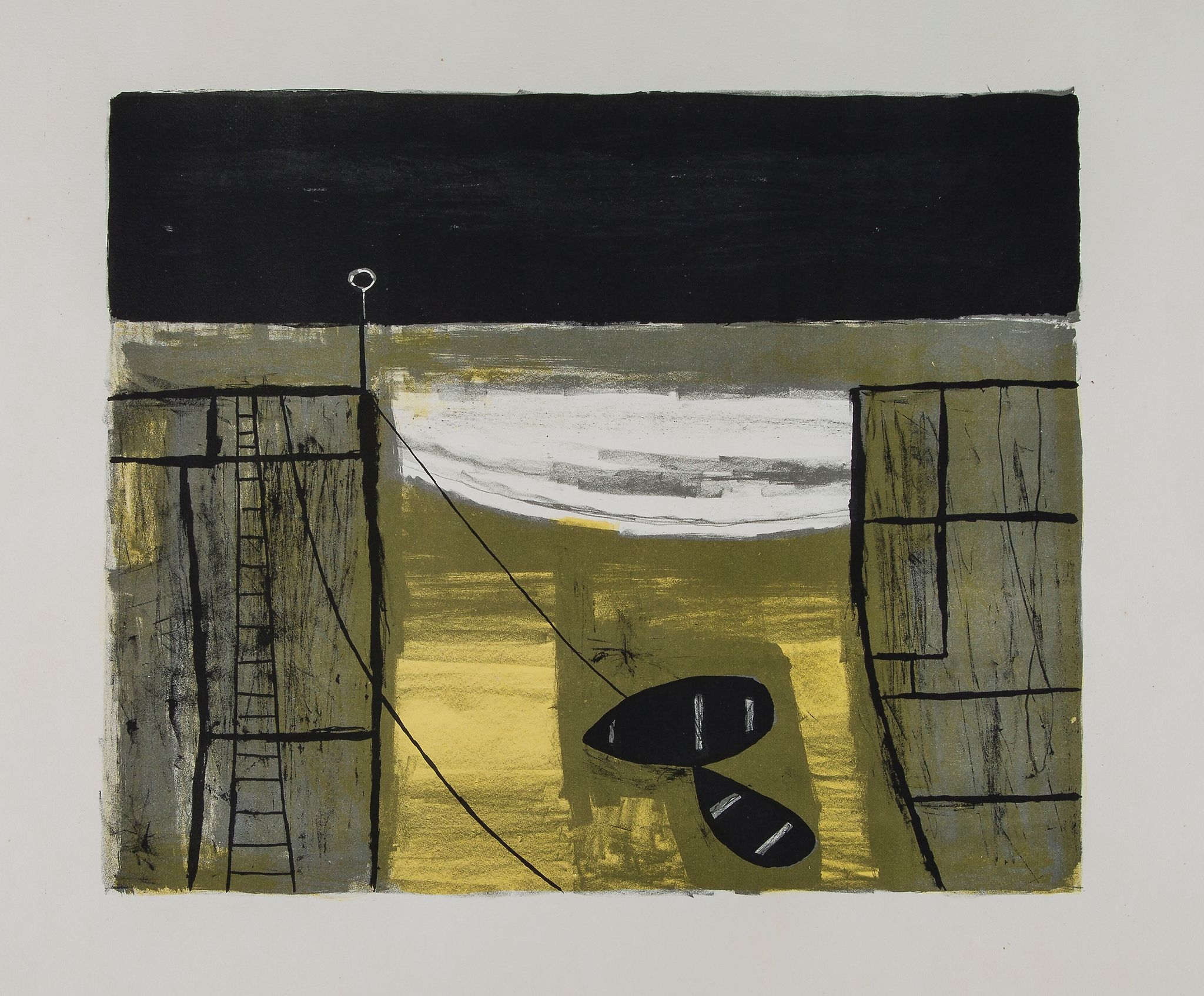 William Scott | Cornish Harbour - Mousehole (1951) | MutualArt