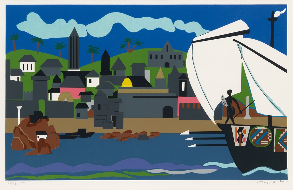 Romare Bearden | 4 works, The Fall of Troy ; The Siren's Song; Odysseus ...