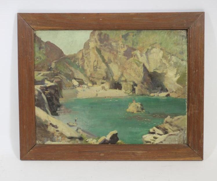 Fred Appleyard | Sheltered Cove with Figures, Brittany | MutualArt