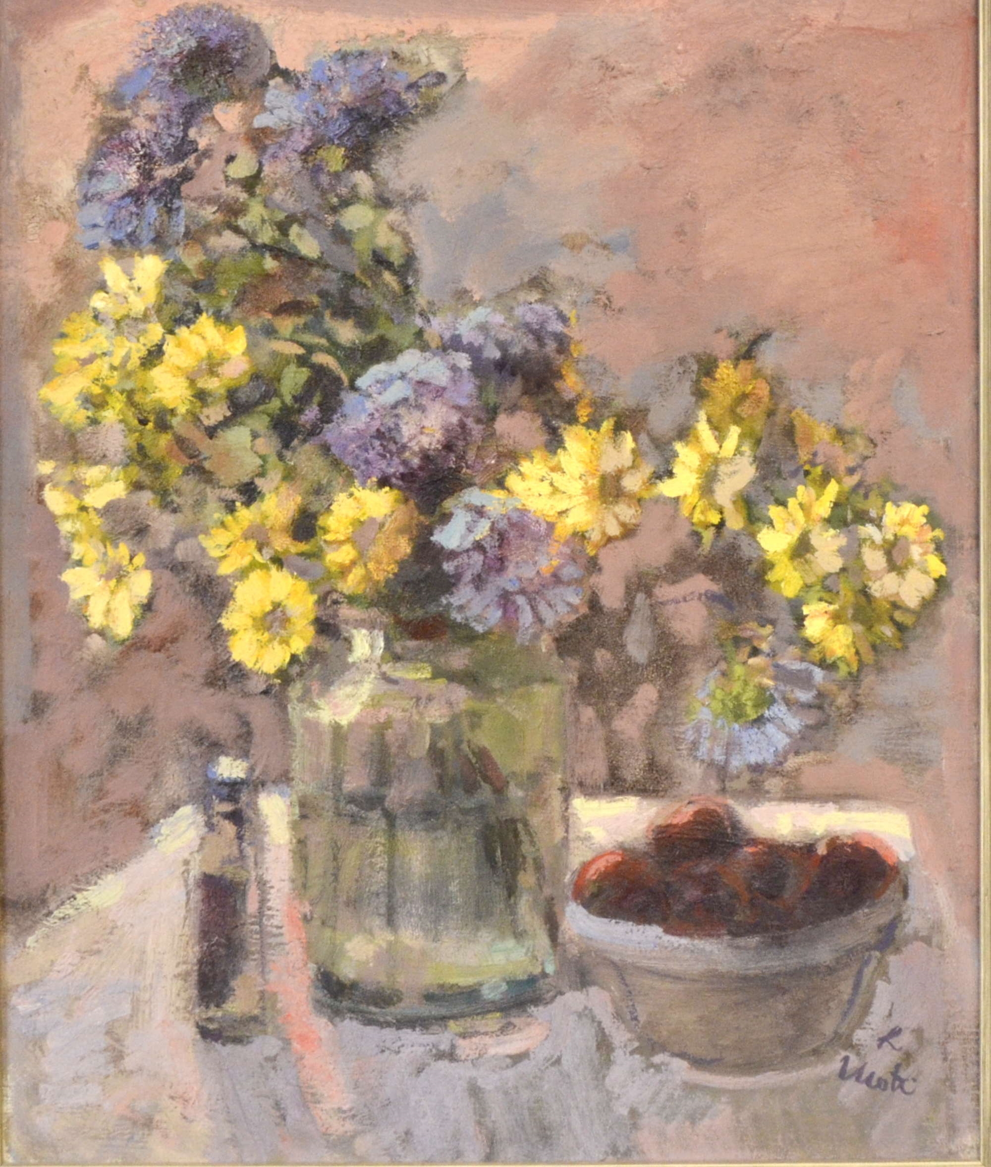 Kaiko Moti | Still Life of Flowers and Prunes | MutualArt