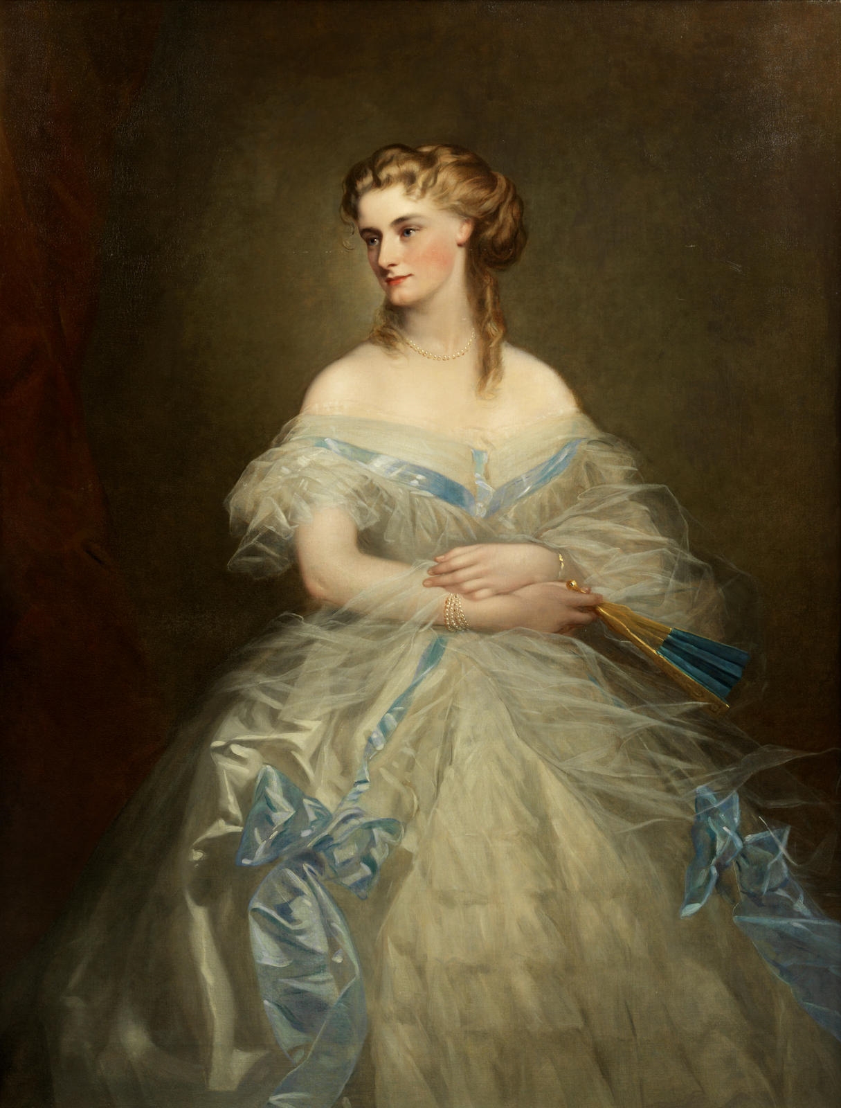 Franz Xaver Winterhalter | Portrait of a lady, three quarter length, in ...