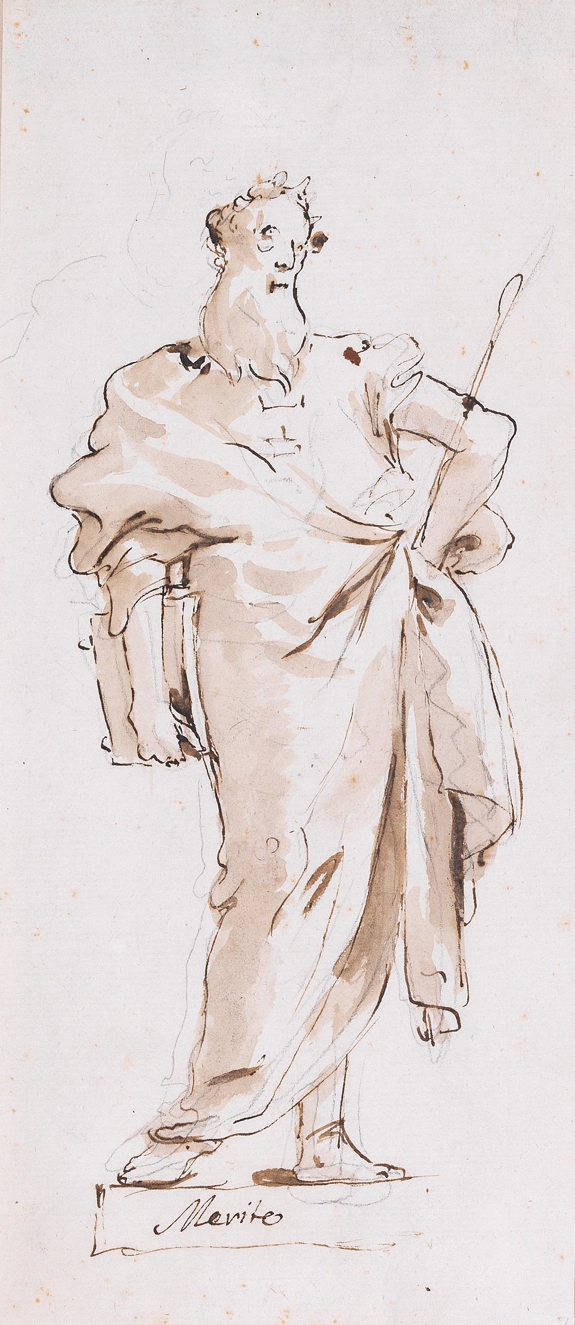 Giovanni Battista Tiepolo | An allegory of Merit (recto) | MutualArt