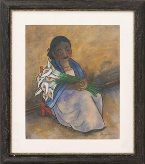 Diego Rivera | Girl with calla lilies | MutualArt