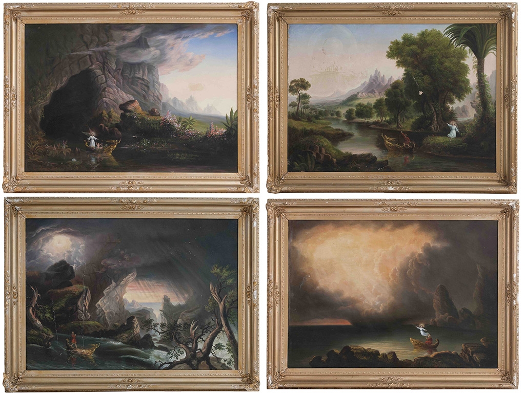 Thomas Cole | 4 works: Depicting childhood, youth, manhood and old age ...