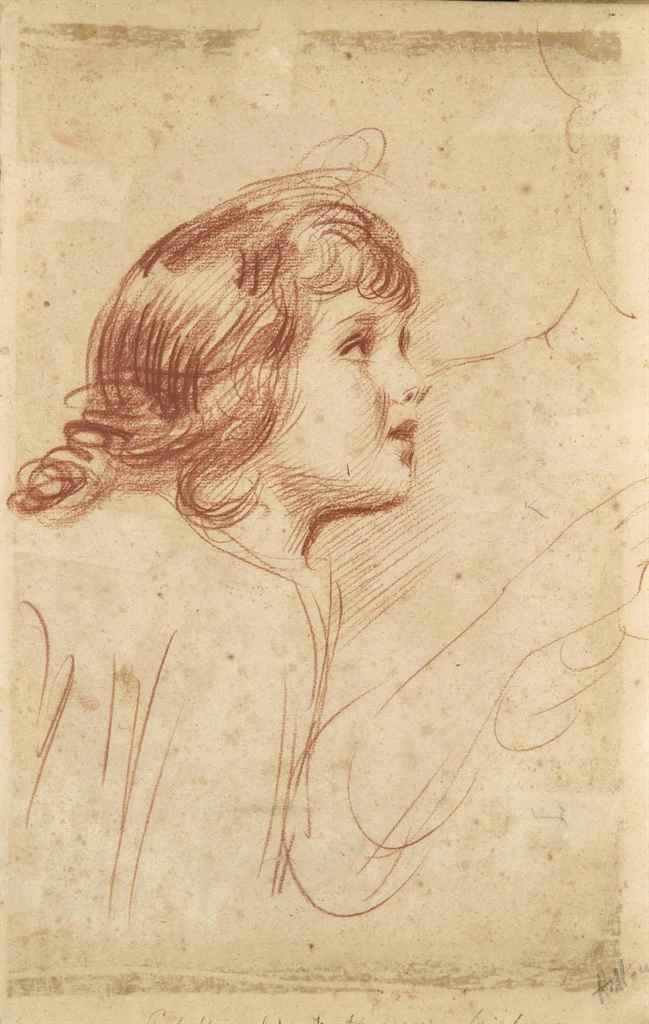 Paul César Helleu | Paulette endormie sur les genoux de sa mère | MutualArt