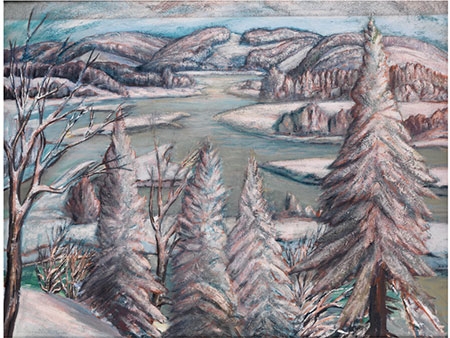 August Hofer | WINTERLICHE ANSICHT DES LECHS | MutualArt
