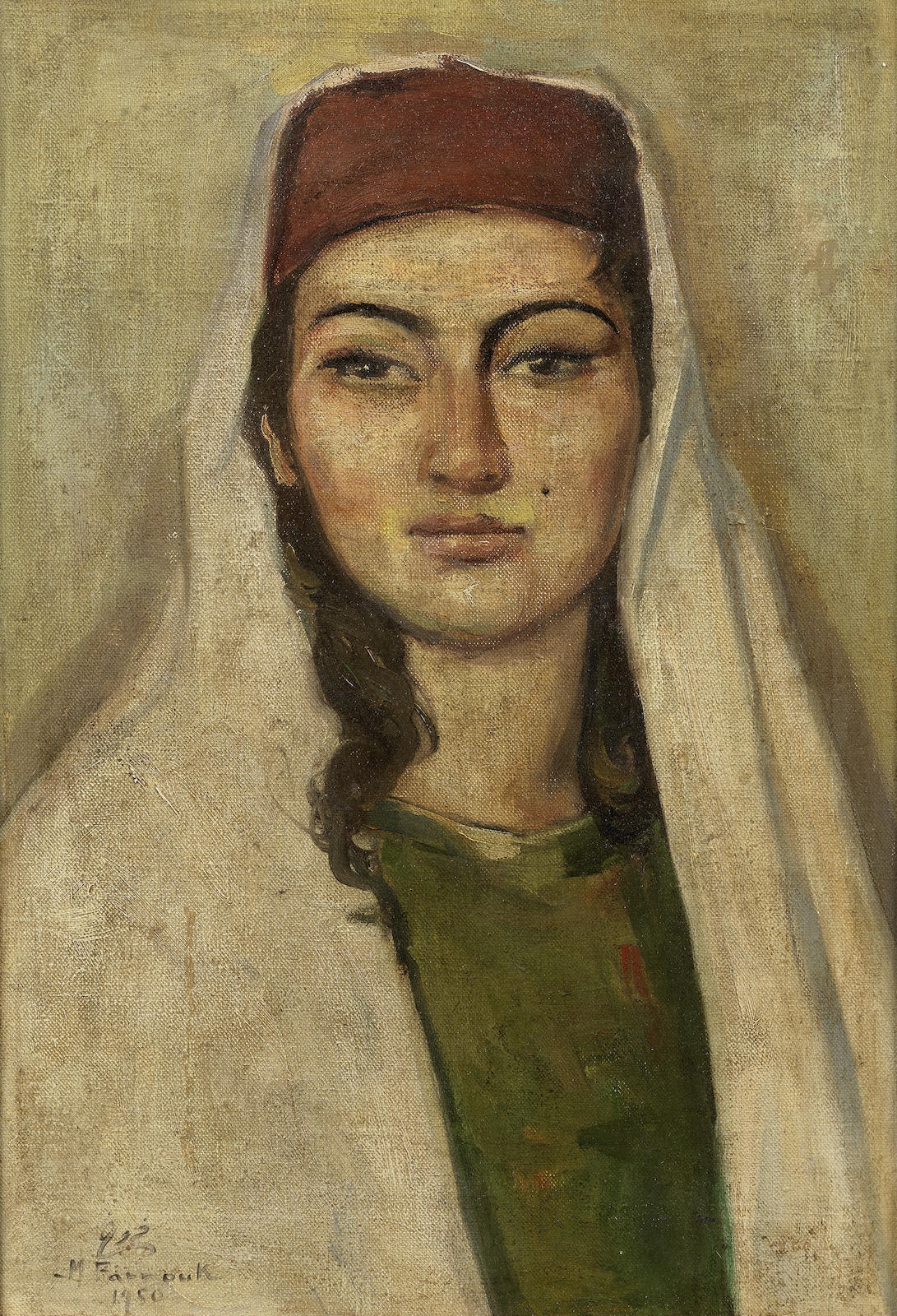 Moustapha Farroukh | Portrait of a Druze Lady (1950) | MutualArt