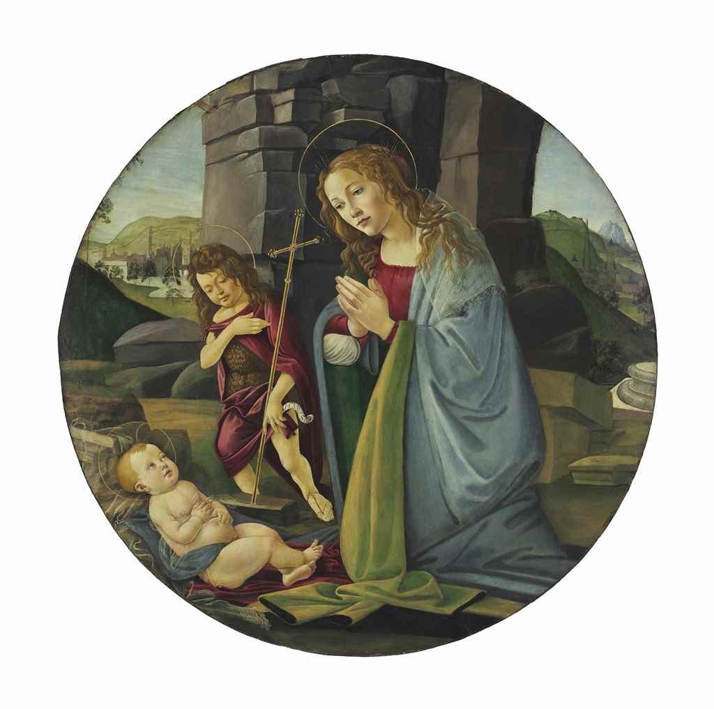Sandro Botticelli | The Madonna adoring the Christ Child with the young ...
