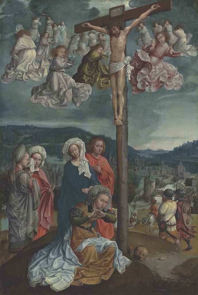 Netherlandish School, 16th Century | Le Christ en croix entouré de la Vierge, de la Madeleine et ...