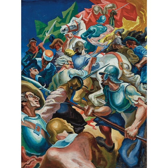 James Daugherty | Battle Scene for Knickerbocker's History of New York ...