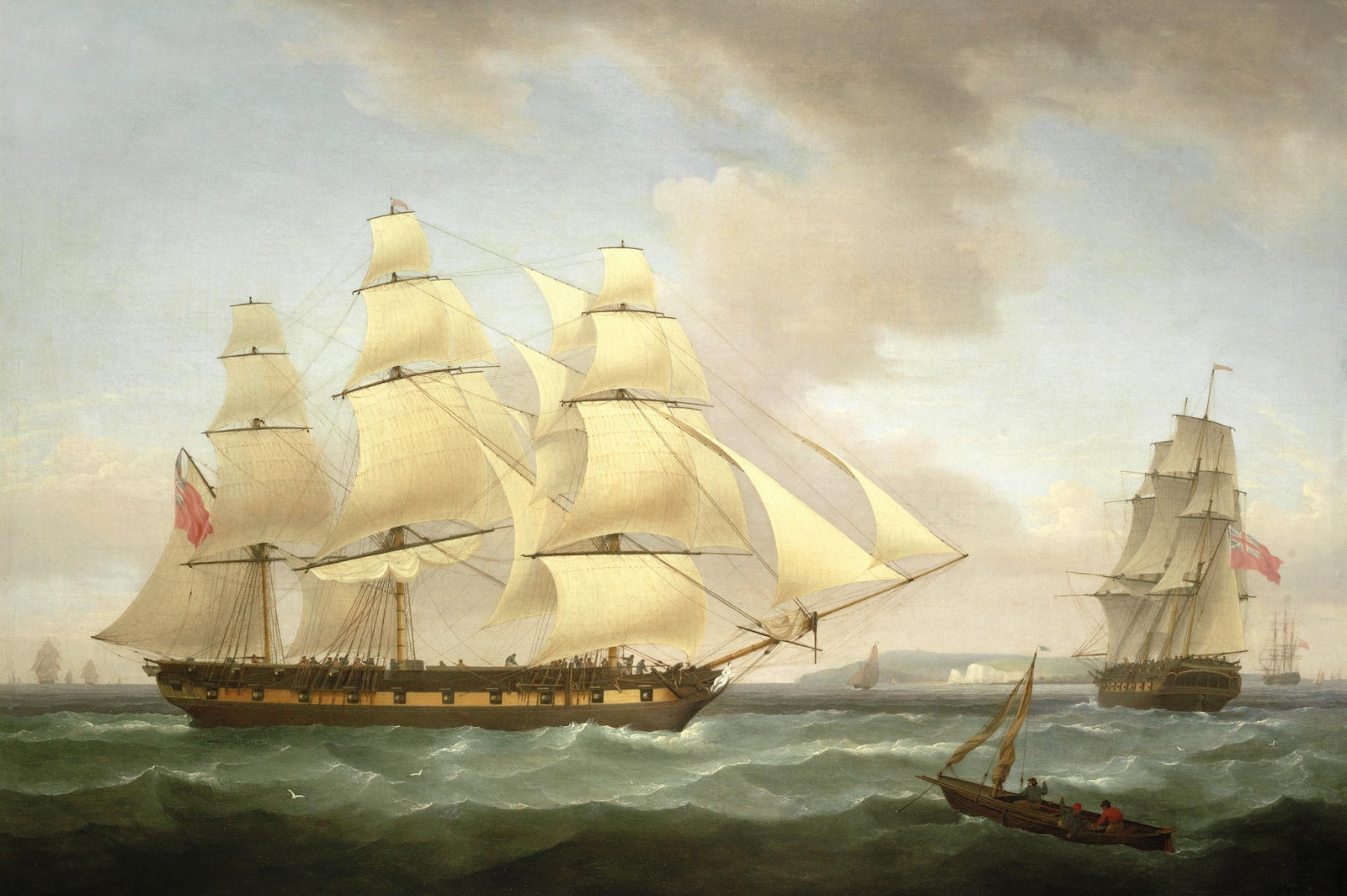 Thomas Whitcombe | An East Indiaman in two position off Dover (1804 ...