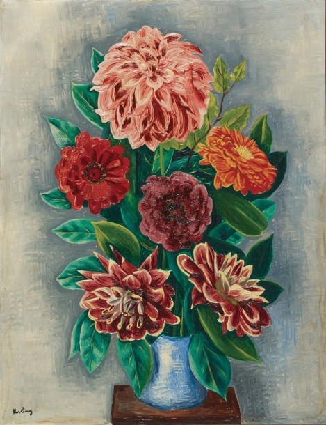 Moïse Kisling | Vase de tulipes roses | MutualArt