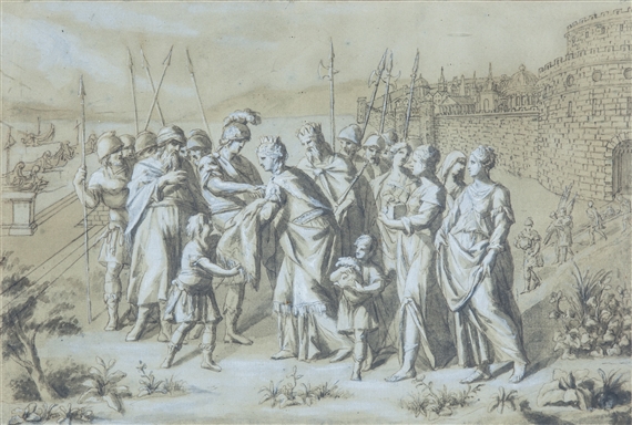 John Michael Rysbrack | Aeetes, King of Colchis Giving the Hand of his ...