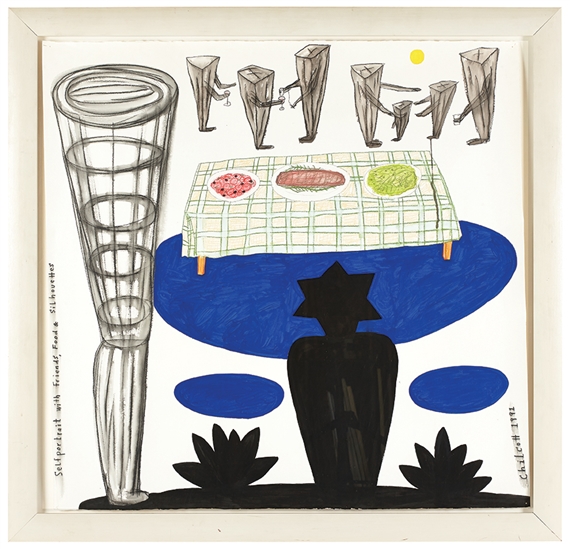 Gavin Chilcott | Self Portrait with Friends, Food and Silhouettes (1991 ...
