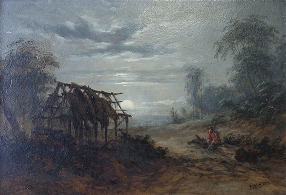 J.H. Carse | Pioneer Seated on a Log | MutualArt