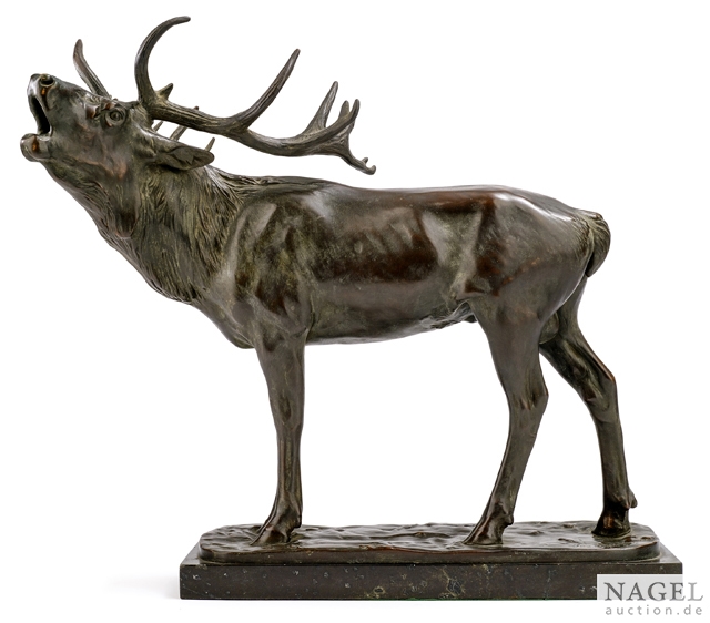 Josef Franz Pallenberg | Roaring deer stag (1905) | MutualArt