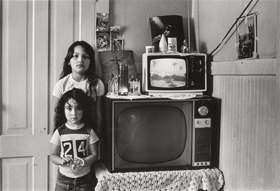 Morrie Camhi | Undocumented Family Two Girls with Two T.V.'s (1982 ...