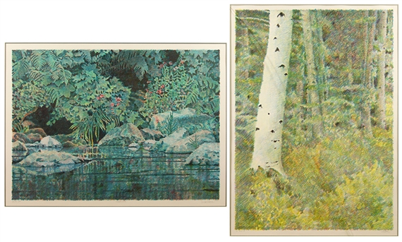 Mike Pease | Two Works: Streamside (1989) | MutualArt