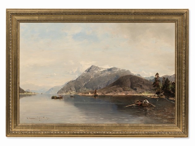 Georg Anton Rasmussen | Fjord landscape (1869) | MutualArt