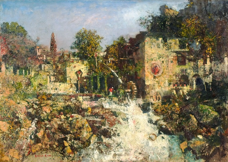 Robert Russ | “Hof in Weissenkirchen a/d Donau” (Circa 1917) | MutualArt