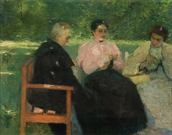 Josef Engelhart | Three women in the garden | MutualArt