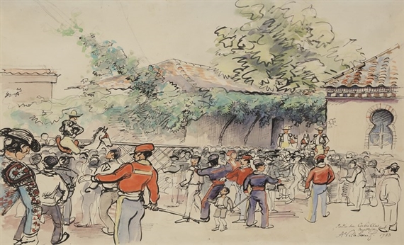 André Villeboeuf | Madrid, Patio de Caballos (1933) | MutualArt